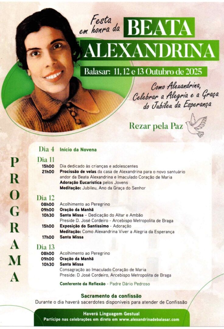 Festa em Honra da Beata Alexandrina - Santuário Alexandrina